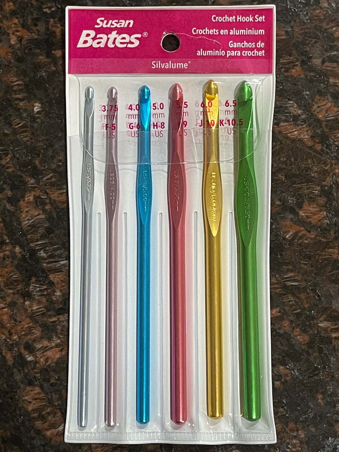 Susan Bates Silvalume Crochet Hook Set: Aluminum 3.75-6.5mm - Etsy