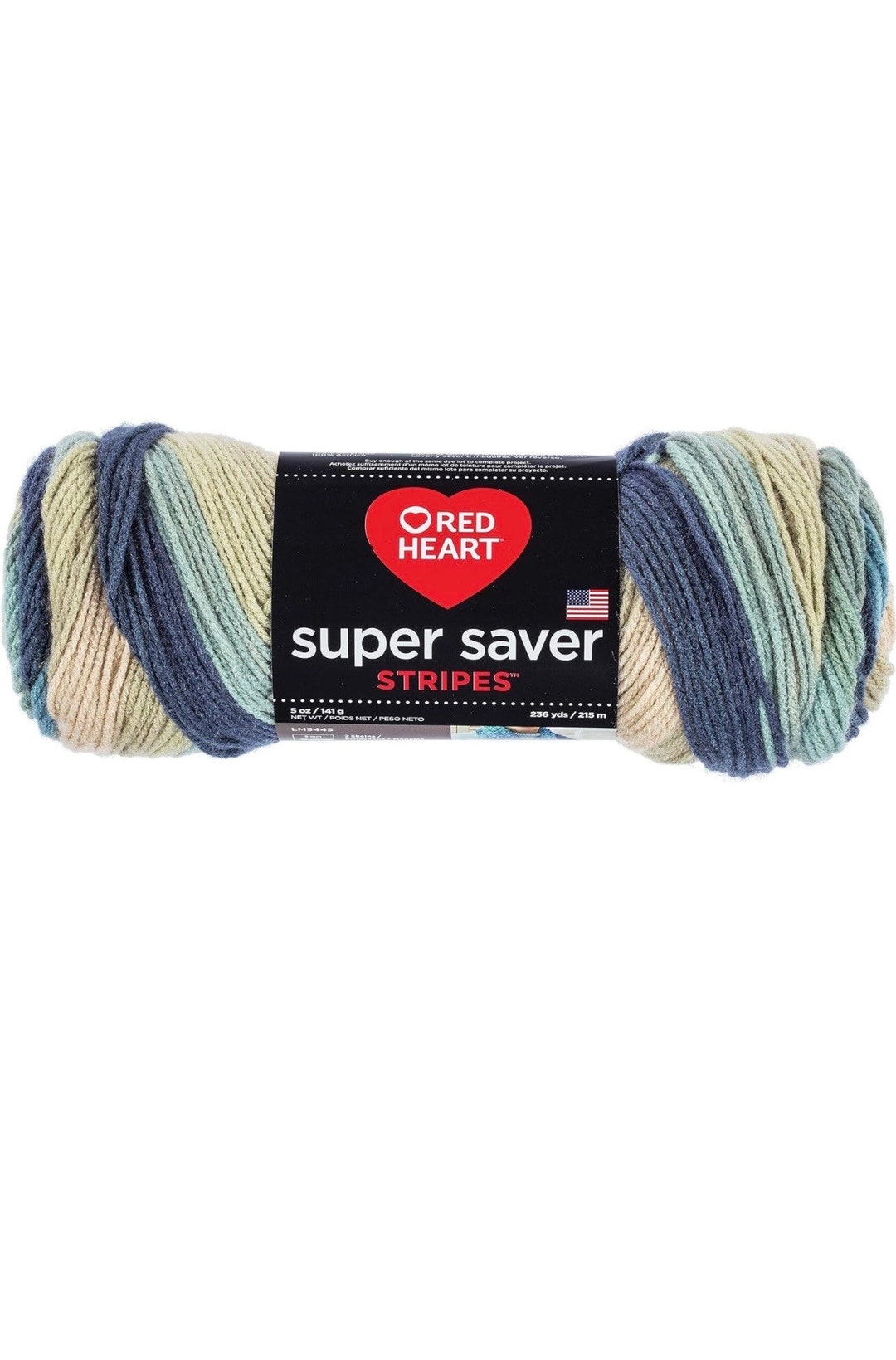 Red Heart Jumbo Stripes Yarn 7oz, 4 Ply, Acrylic No Dye Lot Different ...