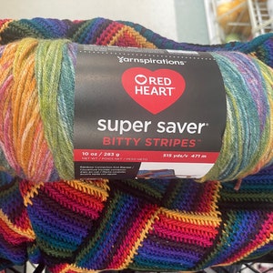 Red Heart Bitty Stripes - Etsy