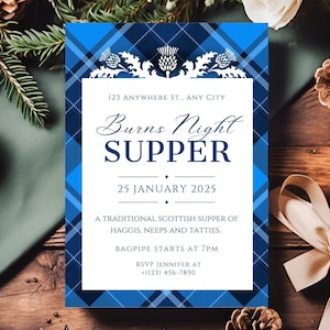 Burns Night Supper Invitation, Burns Night Invitation, Burns Night ...