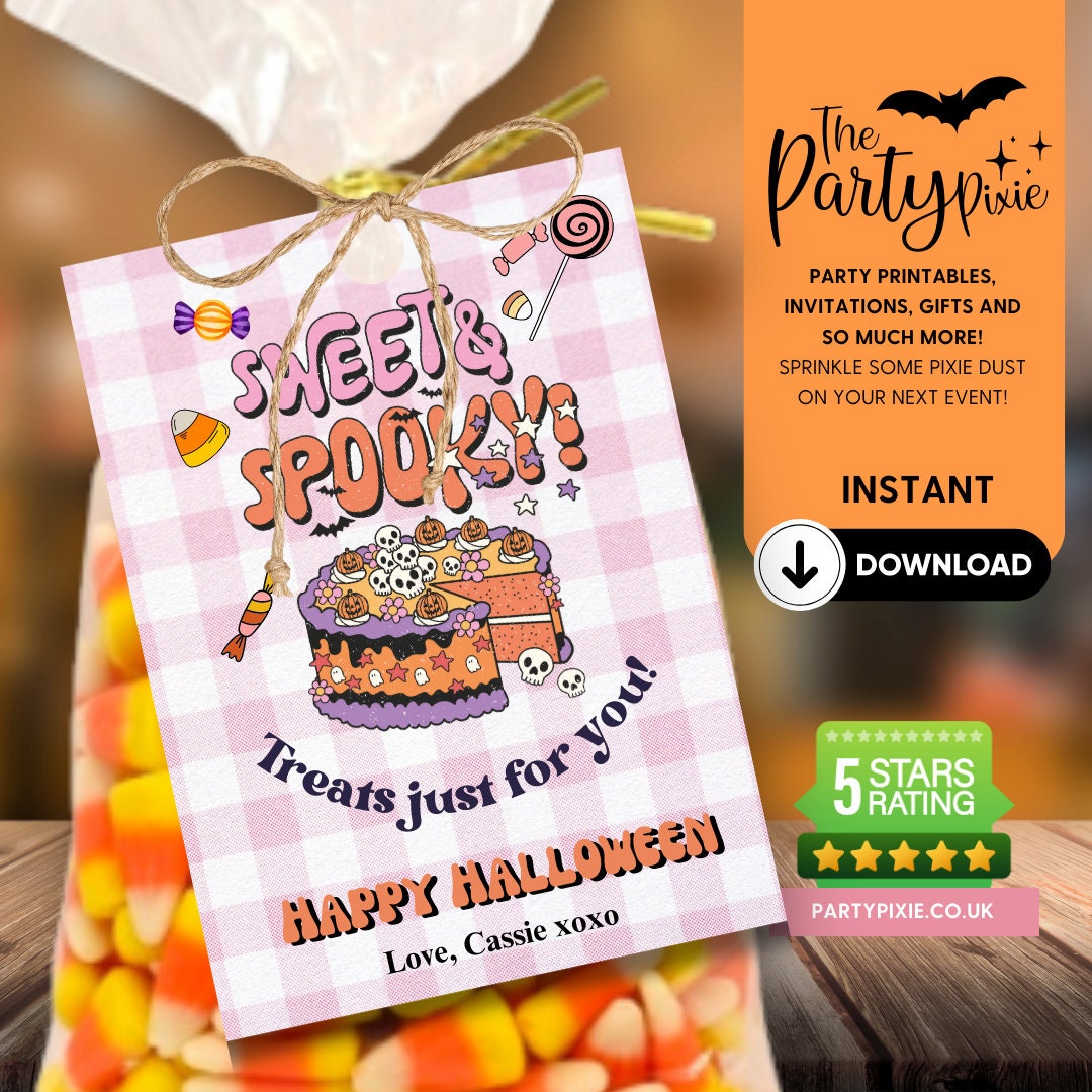 Editable Halloween Gift Tag Pink Ghost Boo Halloween Trick or Treat ...