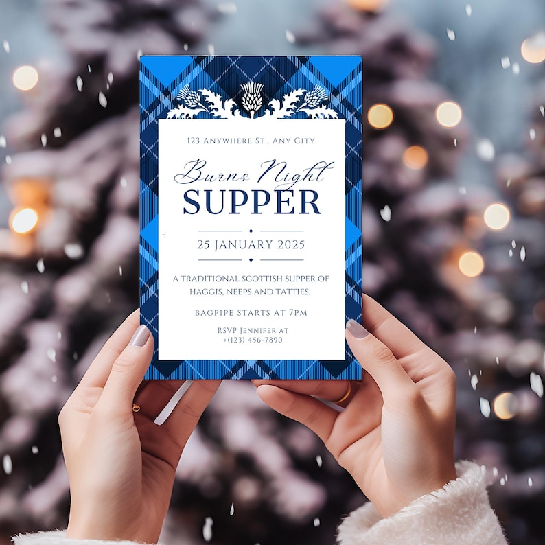 Burns Night Supper Invitation, Burns Night Invitation, Burns Night ...