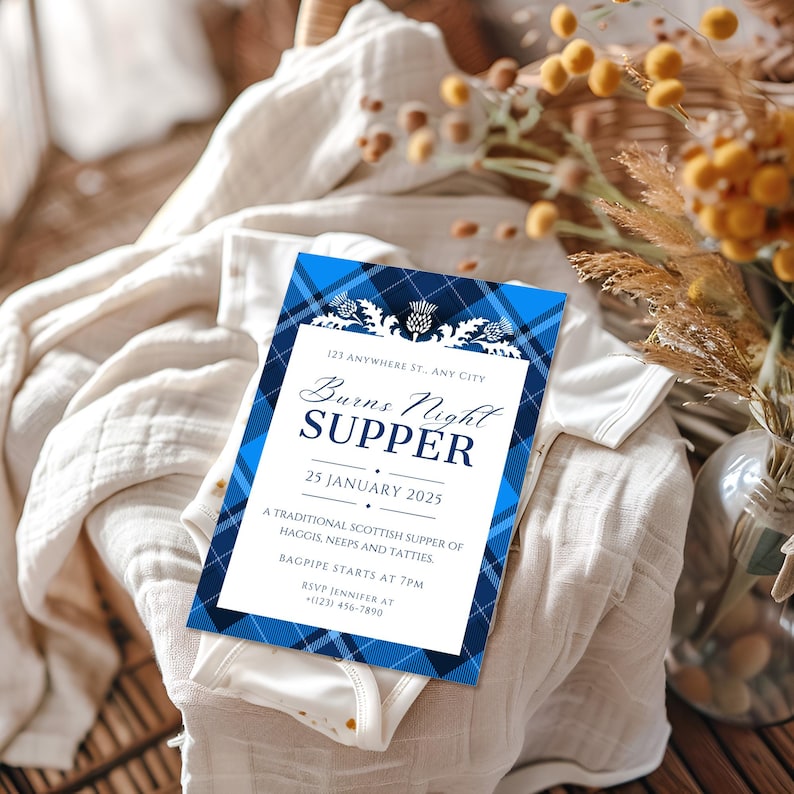 Burns Night Supper Invitation, Burns Night Invitation, Burns Night ...