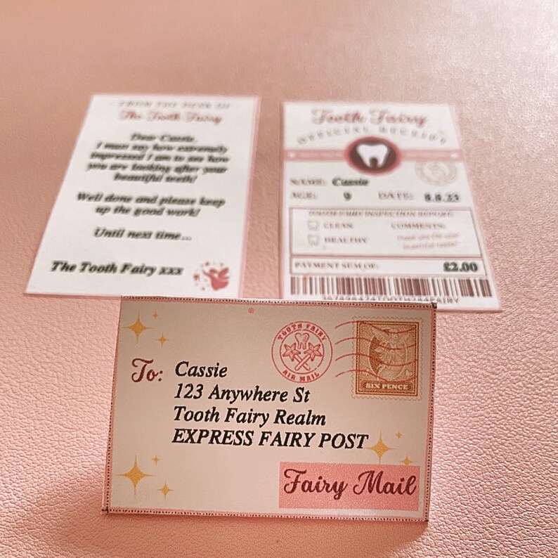 Printable Tooth Fairy Letter, Tooth Fairy Set, Mini Tooth Fairy Note ...