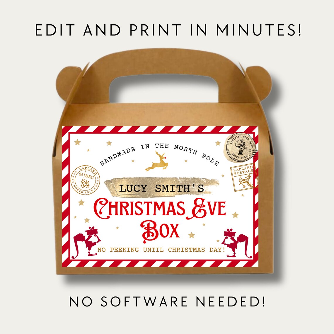 EDITABLE Christmas Eve Box Label Christmas Eve Box Sign Special ...