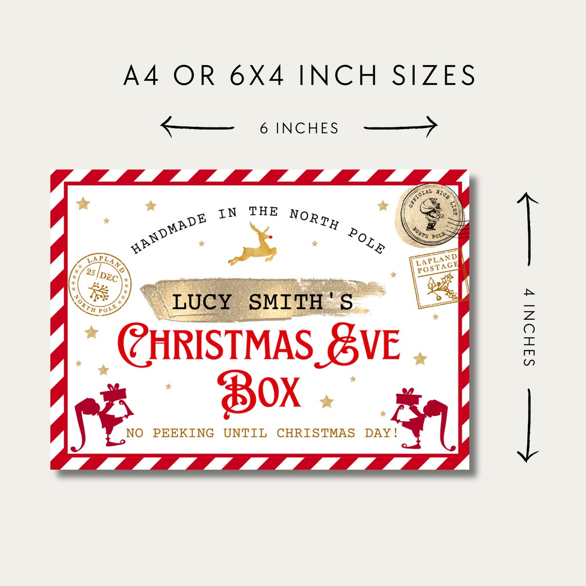 EDITABLE Christmas Eve Box Label Christmas Eve Box Sign Special ...