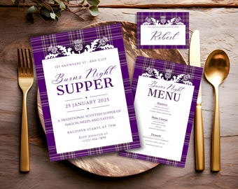 Burns Night Invitation, Editable Burns Night Invite, Burns Night Supper ...