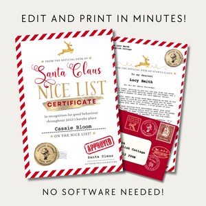 Printable Nice List Certificate Template, Approved Nice List Member ...