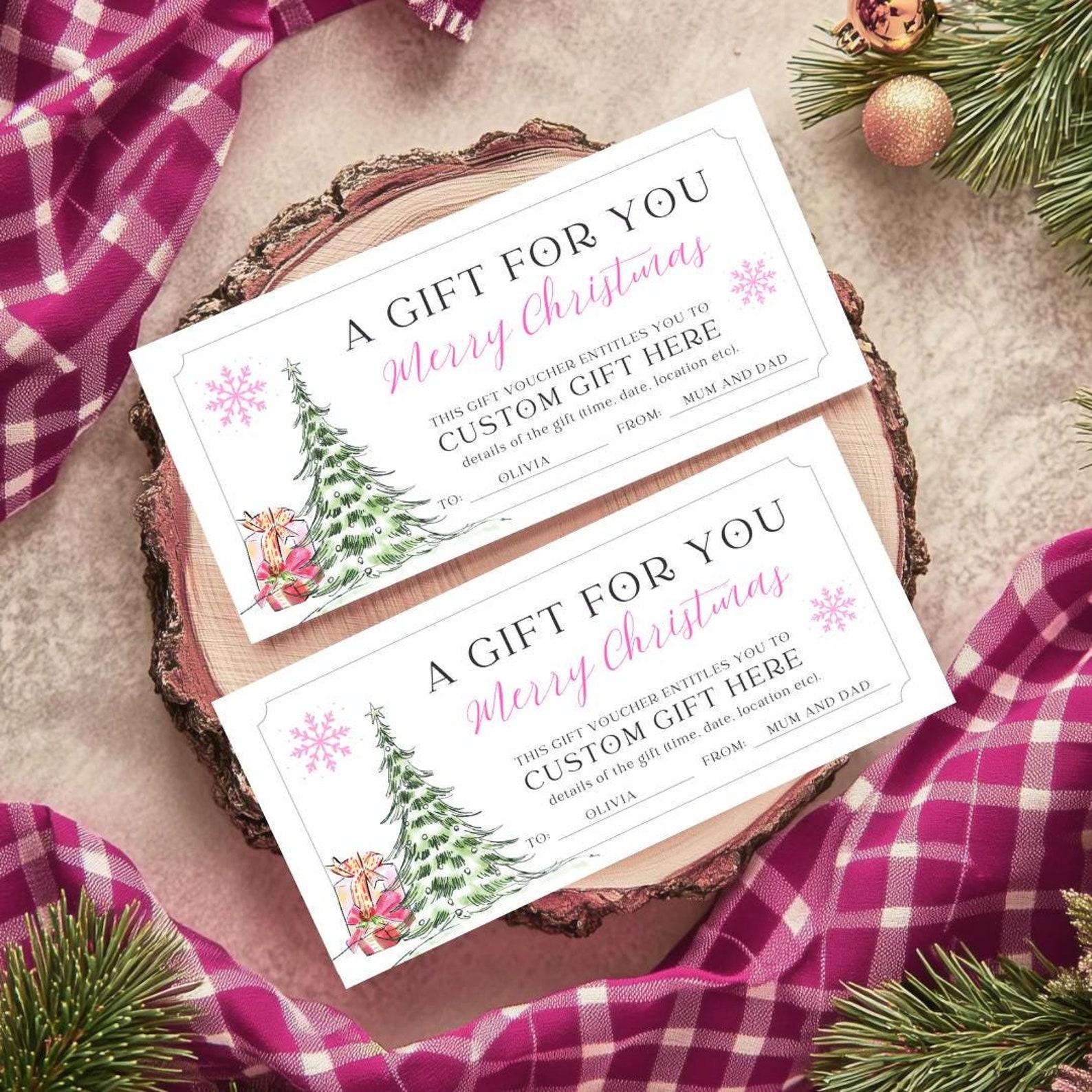 Editable Christmas Gift Card | Custom Gift Certificate Printable ...