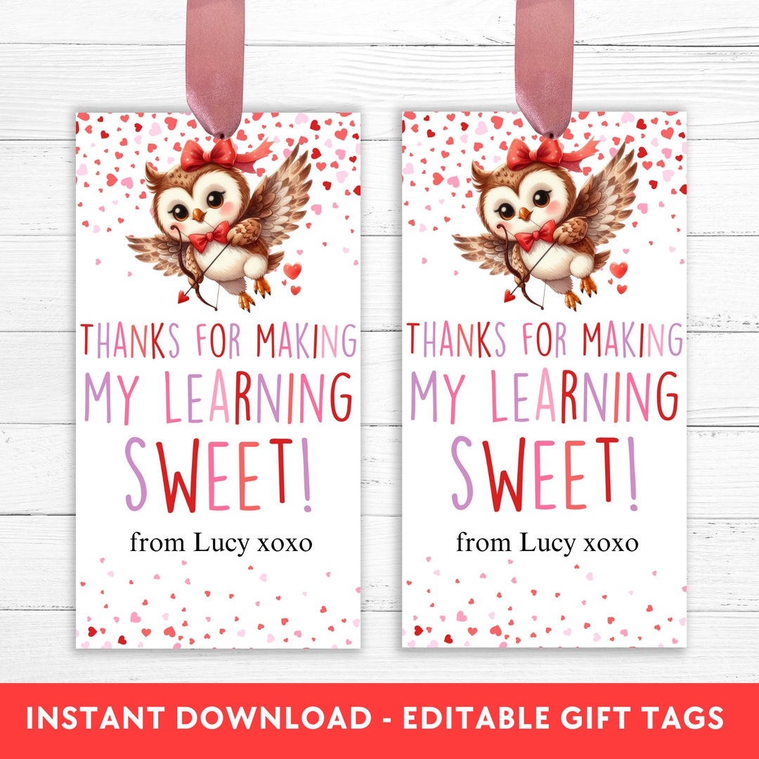 Editable Valentines Gift Tag, Printable Valentines Gift Tags, Valentine ...