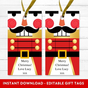 Nutcracker Christmas Gift Tags | Editable Printable (PDF) - Etsy