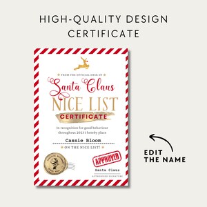 Printable Nice List Certificate Template, Approved Nice List Member ...