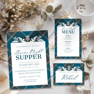 Burns Night Invitation, Editable Burns Night Invite, Burns Night Supper ...