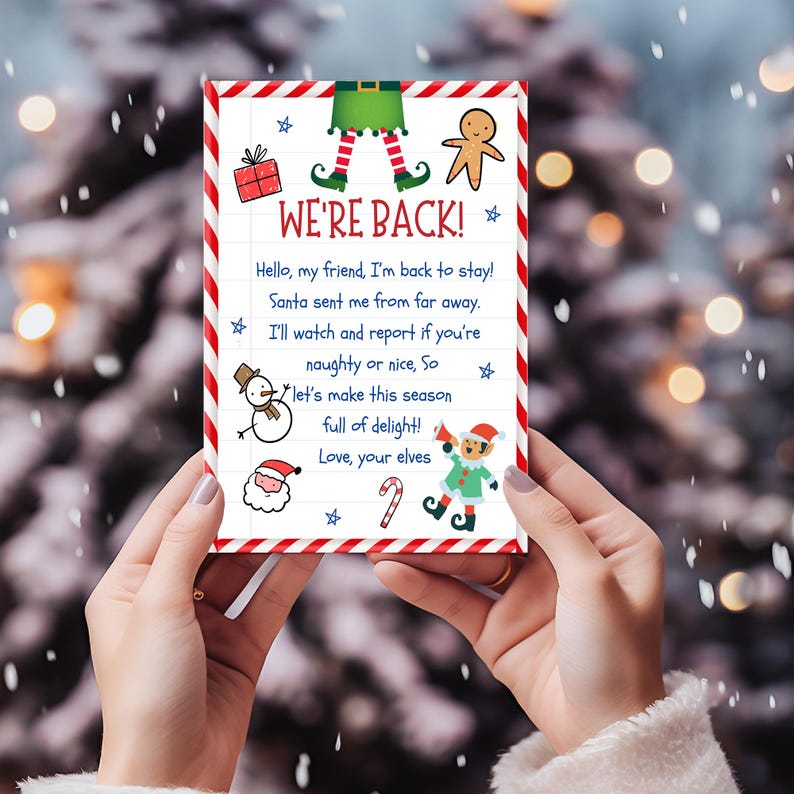 Editable Elf Arrival Letter Welcome Back Christmas Elf Template ...