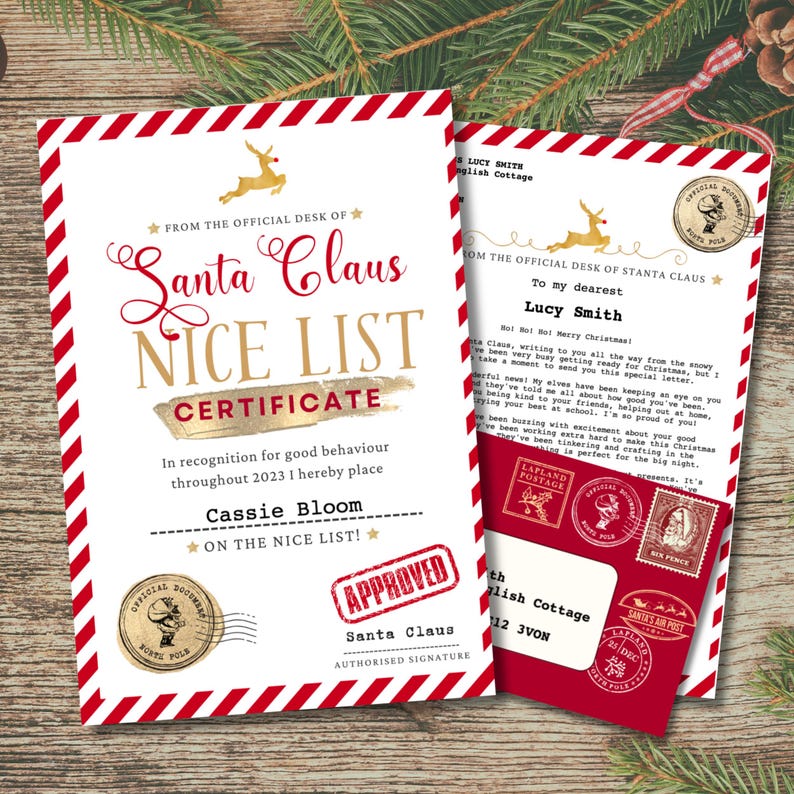 Printable Nice List Certificate Template, Approved Nice List Member ...