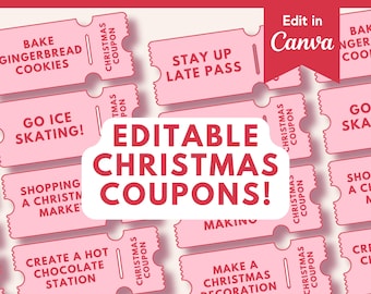 Christmas Coupon EDITABLE, Printable Coupon Template, Custom Christmas ...