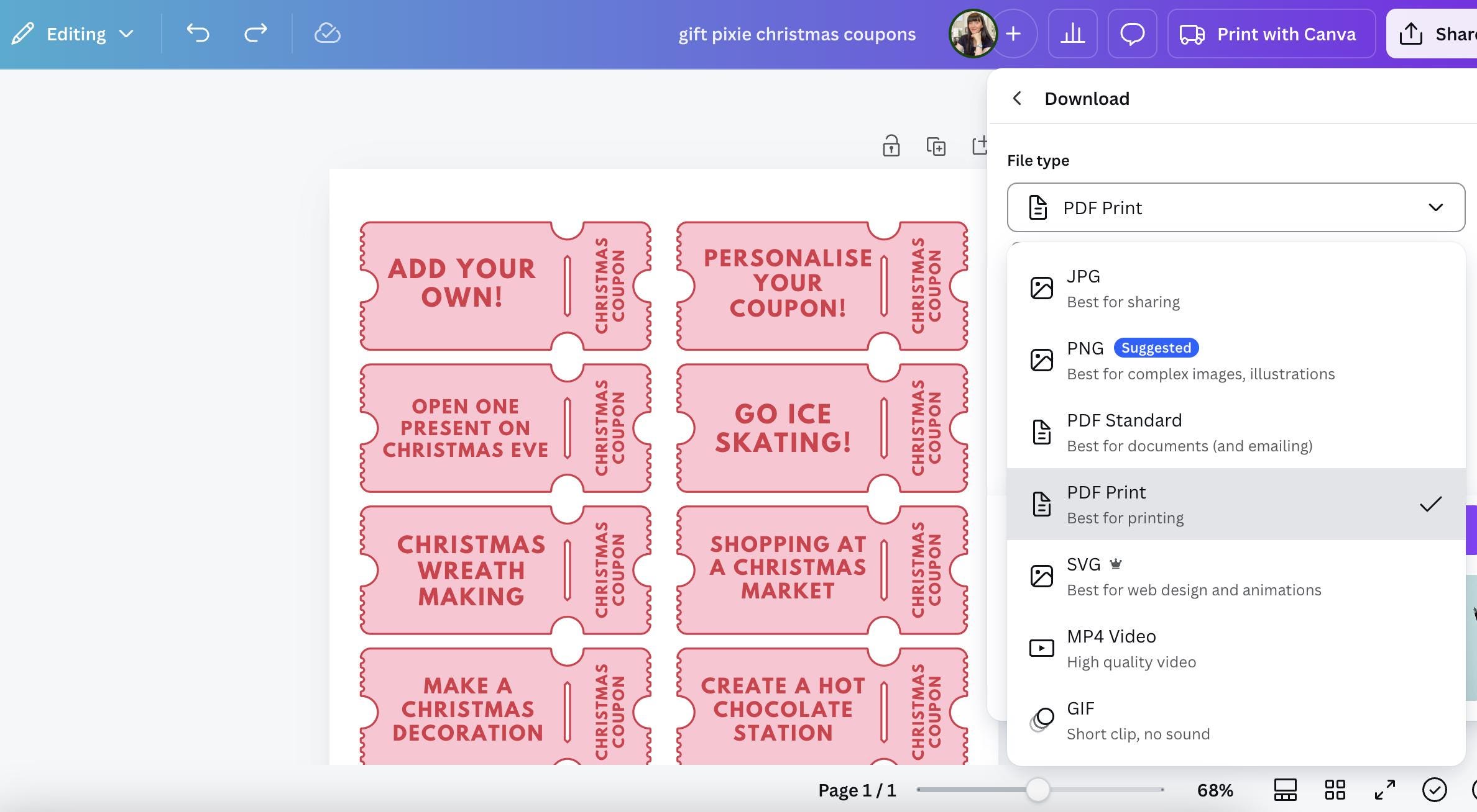 Editable Christmas Coupons, Printable Canva Coupon Template, Custom ...