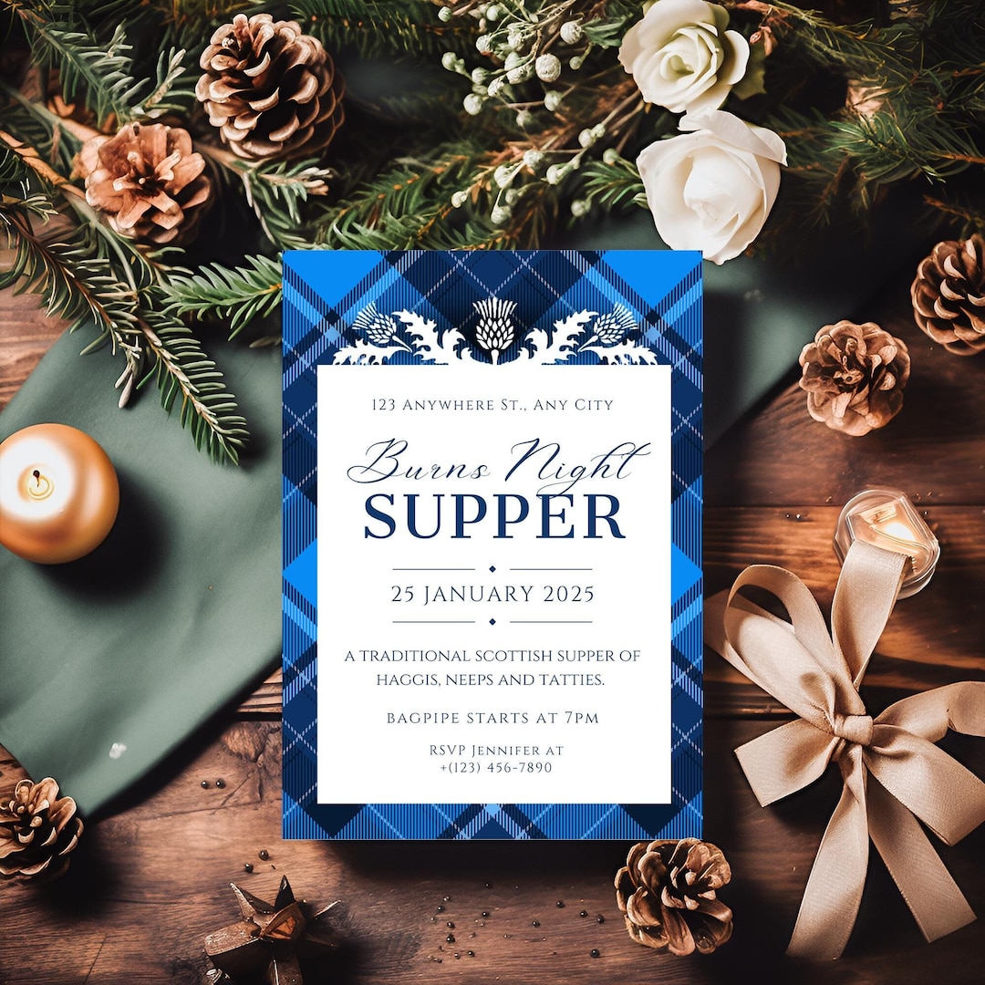 Burns Night Supper Invitation, Burns Night Invitation, Burns Night ...