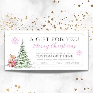 Editable Christmas Gift Card | Custom Gift Certificate Printable ...