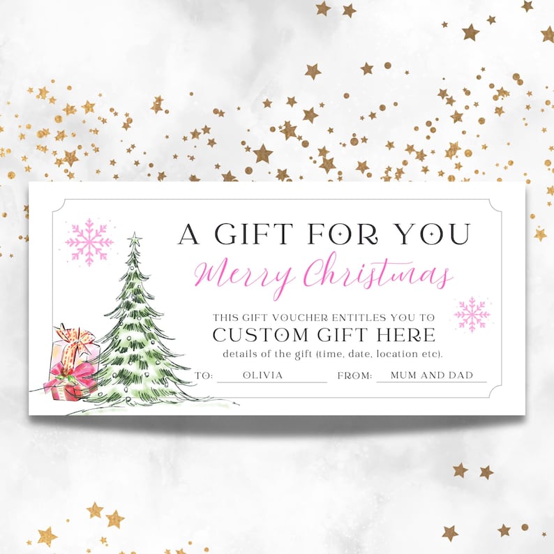 Editable Christmas Gift Card | Custom Gift Certificate Printable ...