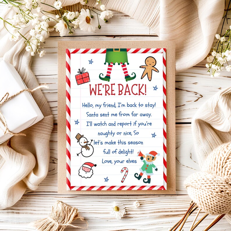 Editable Elf Arrival Letter Welcome Back Christmas Elf Template ...