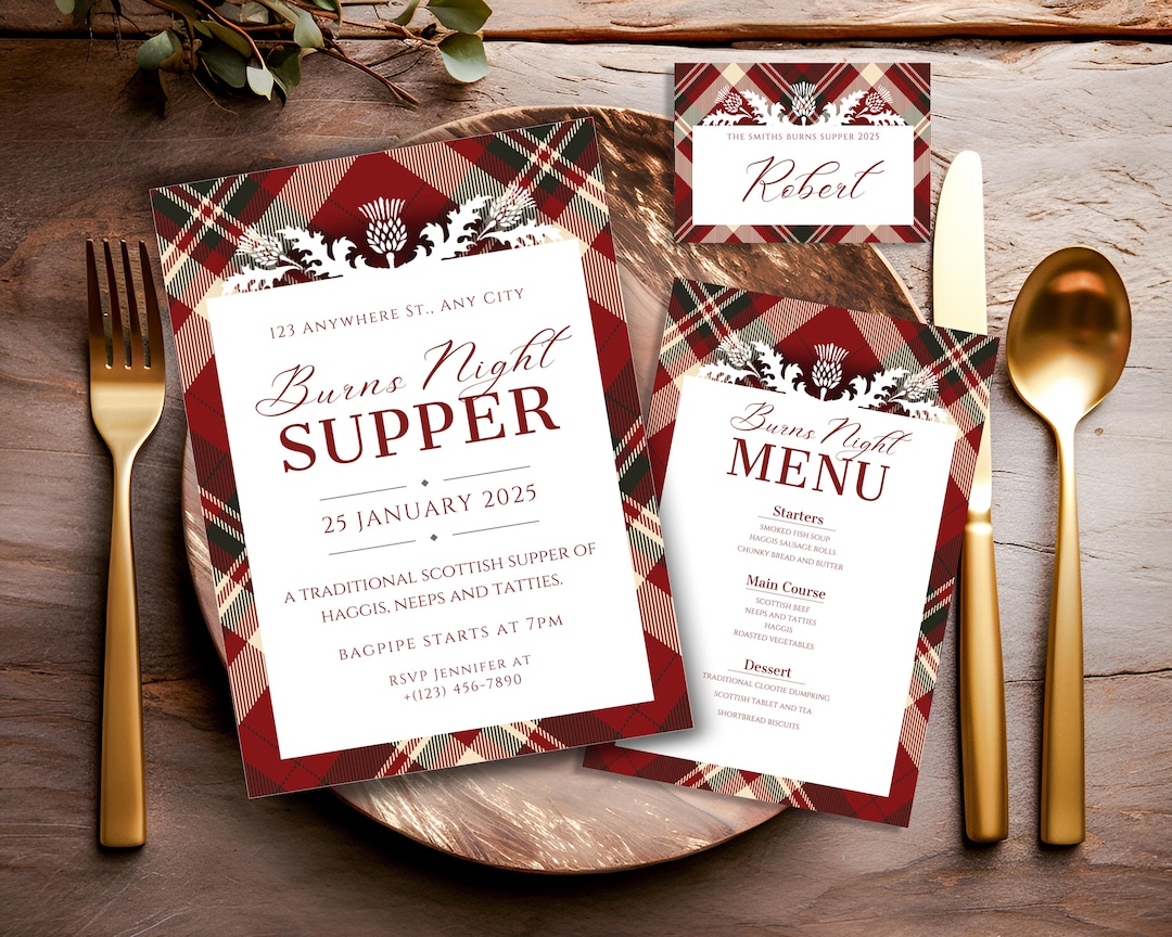 Burns Night Invitation, Editable Burns Night Invite, Burns Night Supper ...
