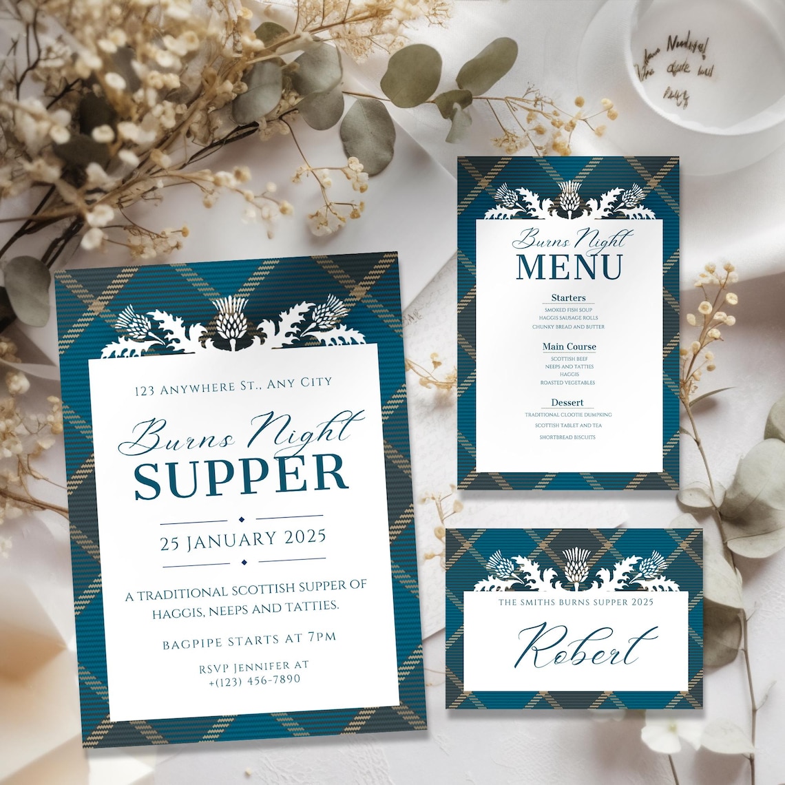Burns Night Invitation, Editable Burns Night Invite, Burns Night Supper ...