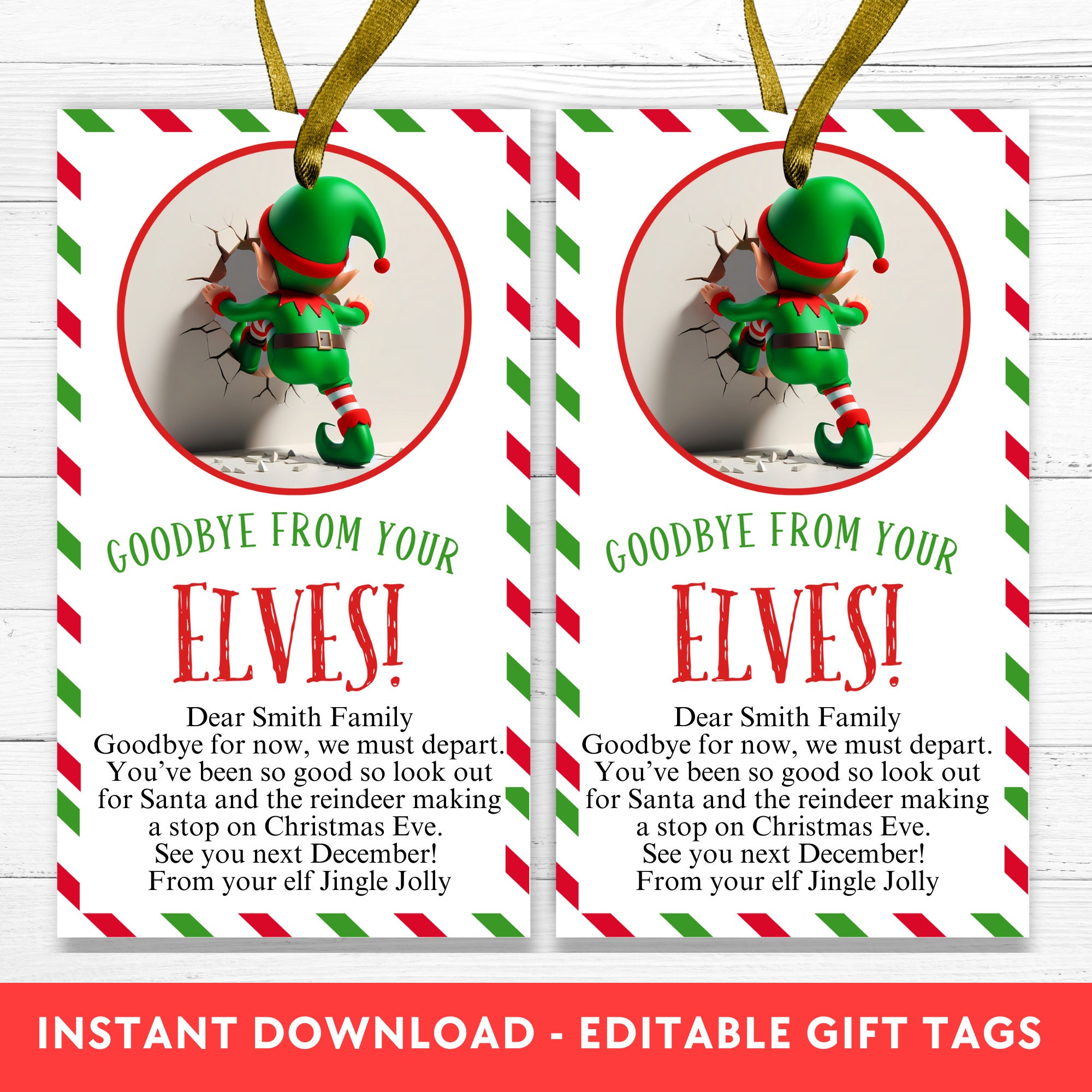 Goodbye From Your Elves, Elf Goodbye Letter, Christmas Elf Letter ...