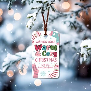 Fuzzy Socks Holiday Tag, Wishing You a Warm and Cozy Christmas Gift Tag ...