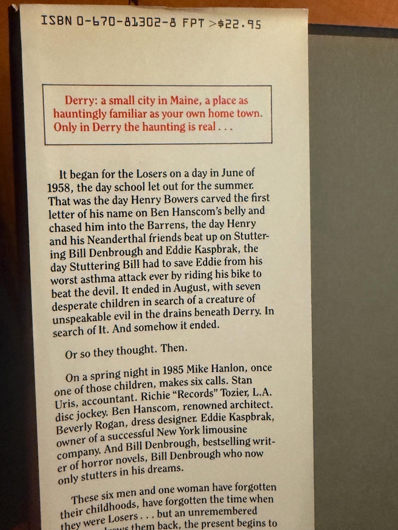 Stephen King - IT (1986) - First Edition - Vintage Horror Book - Etsy