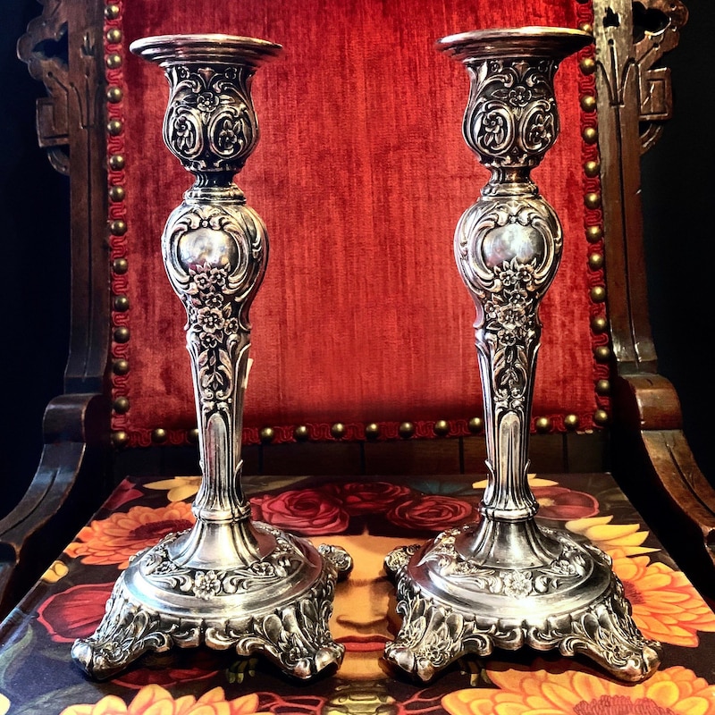 Silver Candlesticks - Etsy
