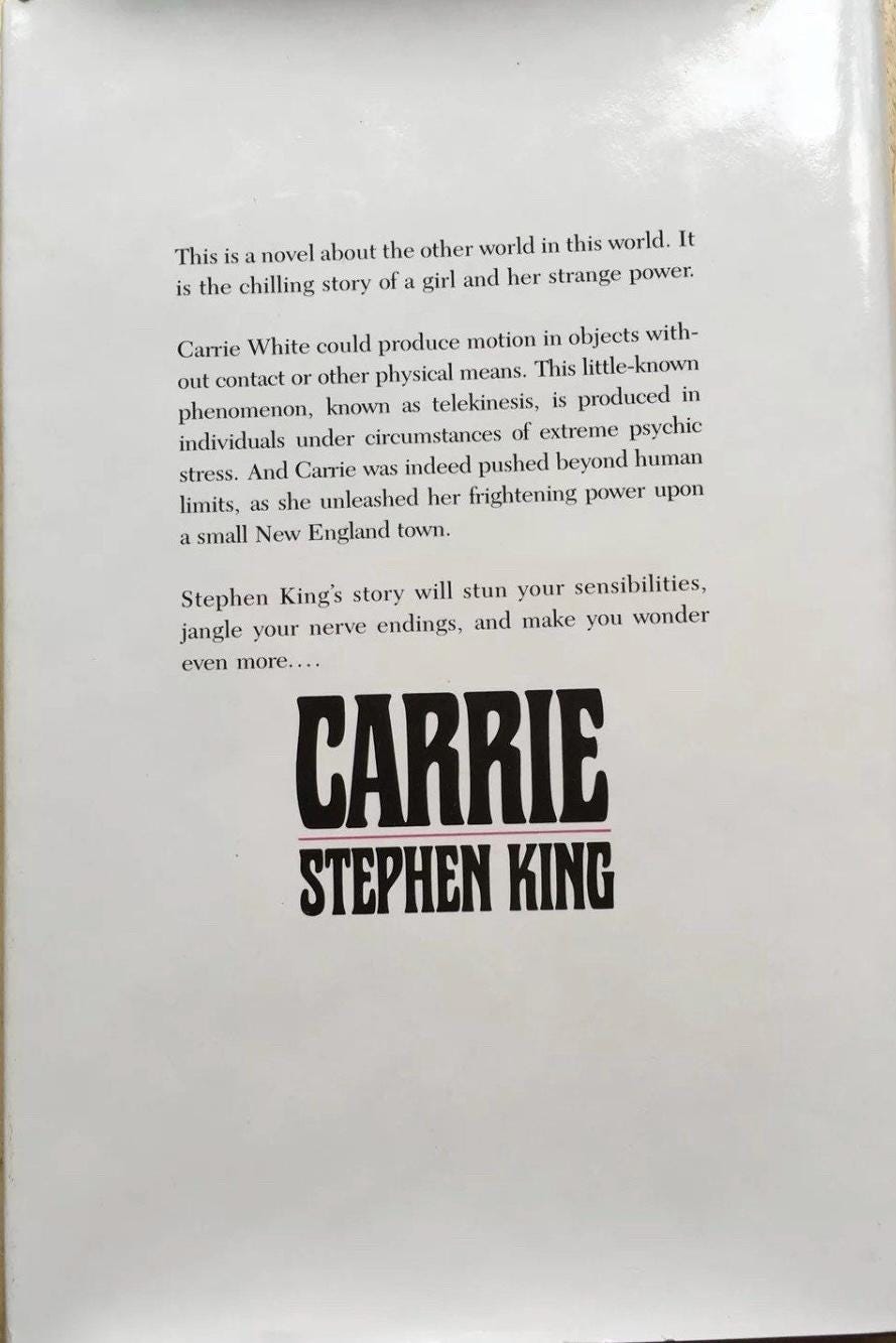 Stephen King - CARRIE (1974) - First Edition BCE Published by Doubleday ...