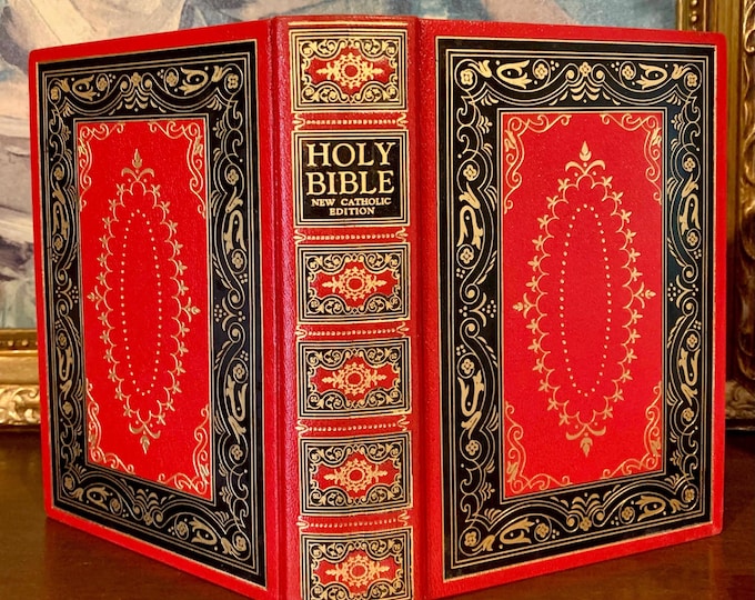 Gilded Leather Bound Holy Bible 1949 New Catholic Edition With ...