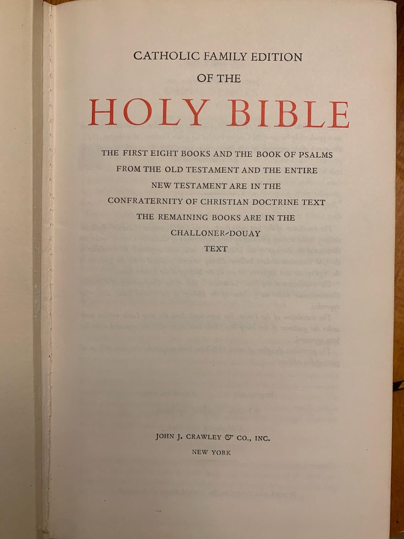 Vintage Holy Bible (1953) - Catholic Family Edition - Illustrated ...