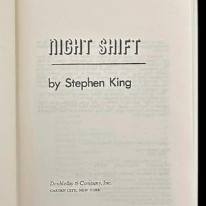 Night Shift by Stephen King (1978) - First Edition BCE – Hardcover ...