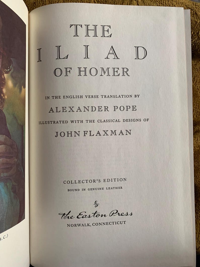 The Iliad by Homer – Easton Press 1979 – Leather Bound Book ...