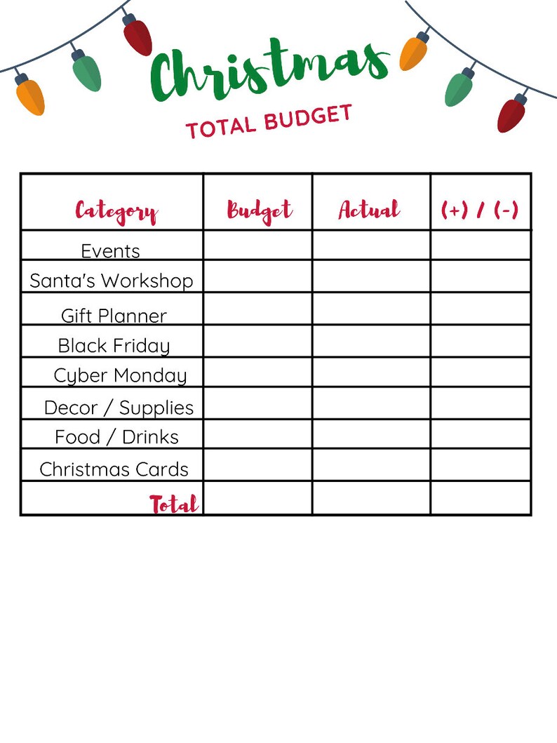 Christmas Budget Planner Printable - Etsy
