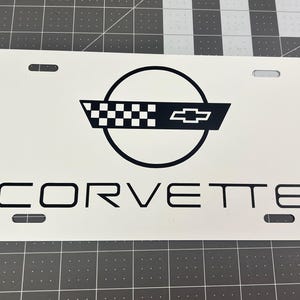 C4 ERA Corvette Front License Plate - Black/ Silver, Black/gold, Black ...