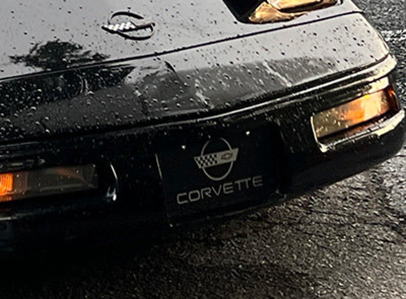 C4 ERA Corvette Front License Plate - Black/ Silver, Black/gold, Black ...