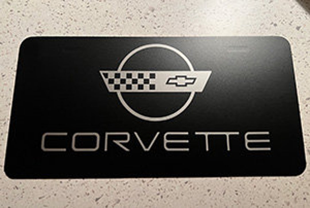 C4 ERA Corvette Front License Plate - Black/ Silver, Black/gold, Black ...