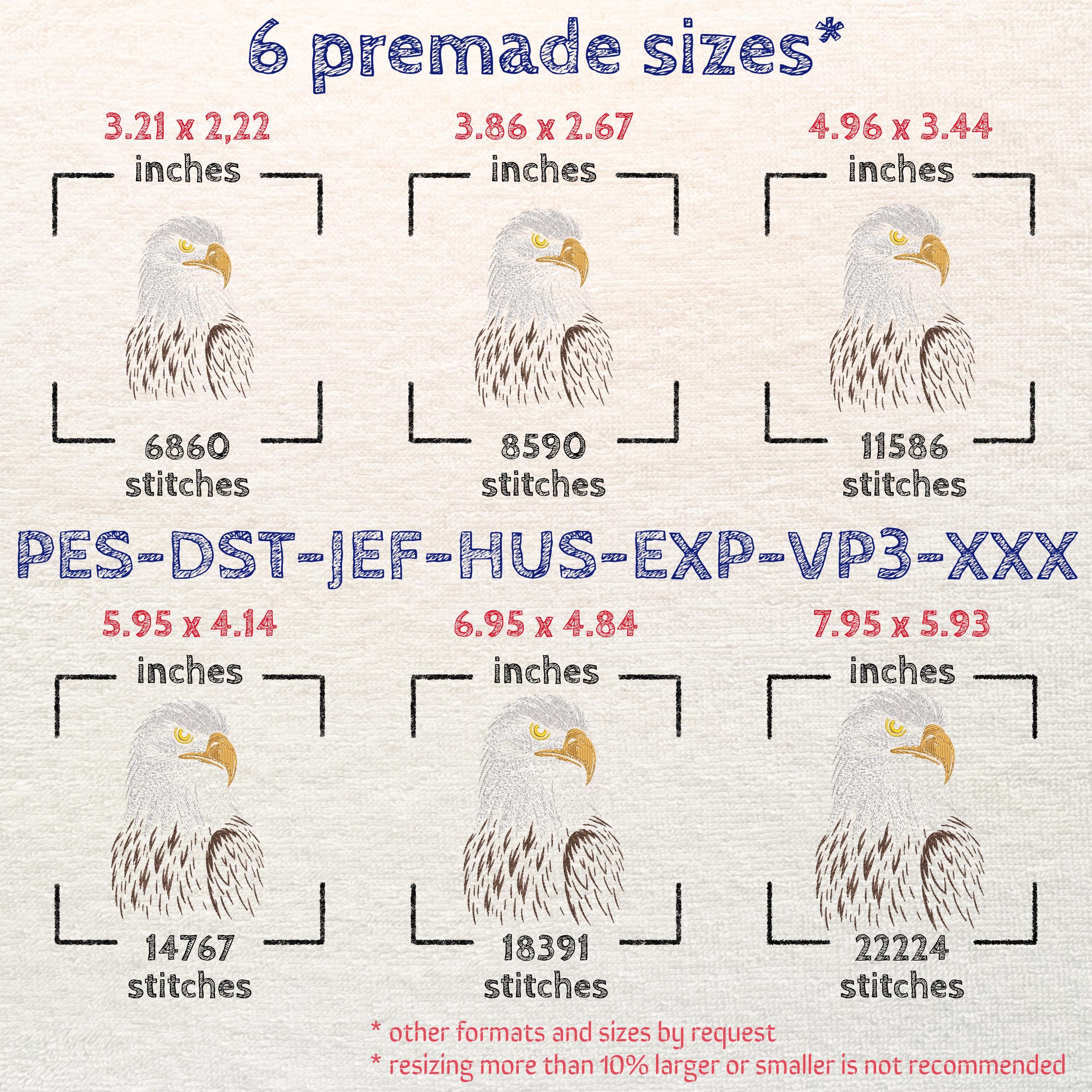 Regal Bald Eagle Embroidery Design, American Wildlife Bird of Prey ...