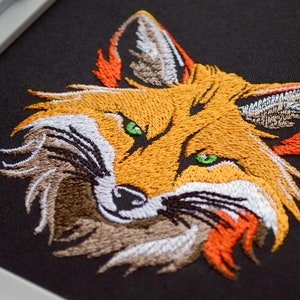 Fill Stitch Fox Head Embroidery Design - Wild Animal Pattern for Dark ...