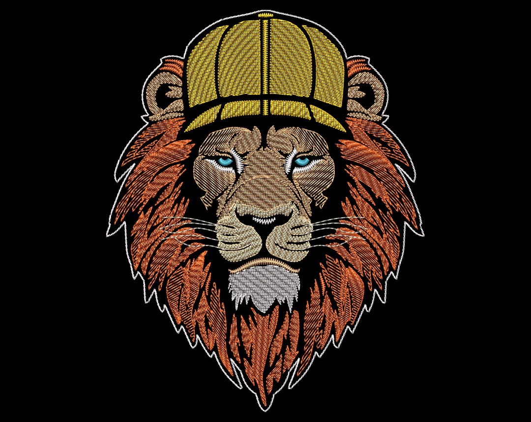 Sketch Stitch Lion Design for Dark Fabrics - Trendy Jungle King With ...