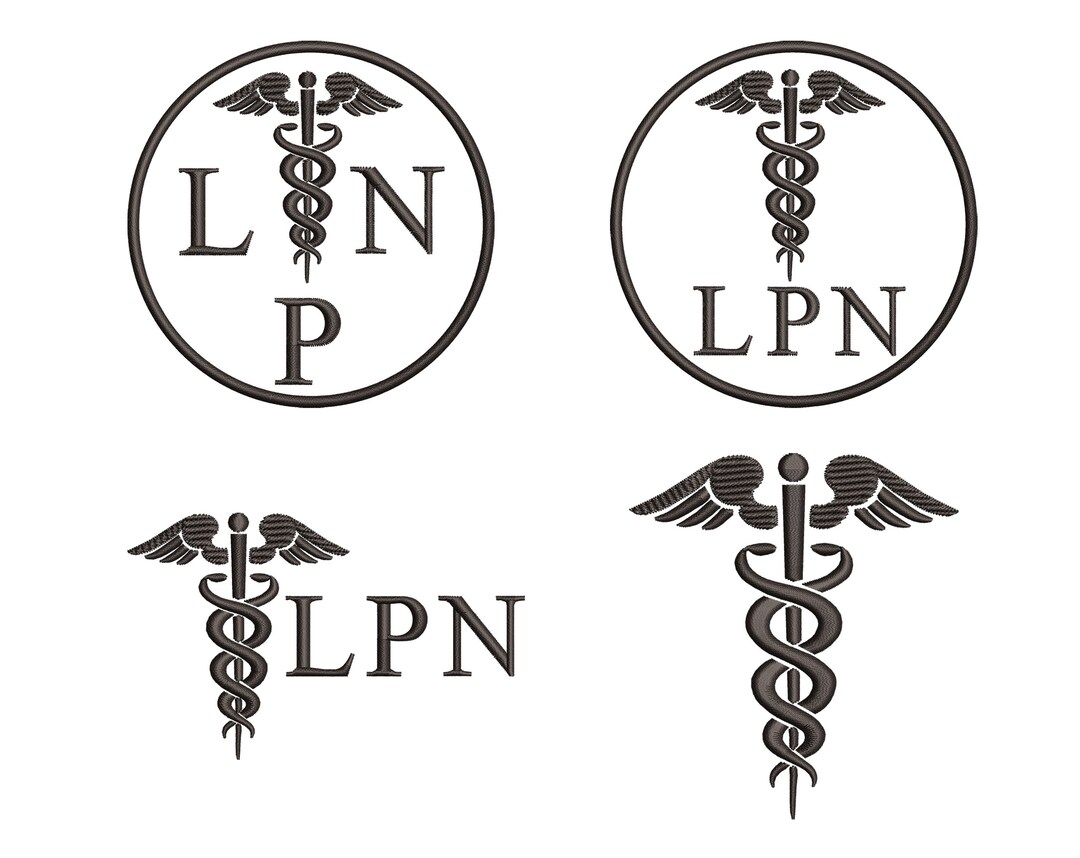 Licensed Practical Nurse Embroidery Design, LPN Medical Caduceus Emblem ...
