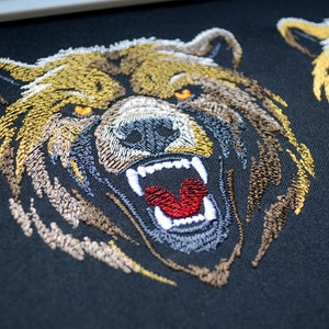 Quick Stitch Fierce Bear Head Embroidery Design - Sketch Angry Forest ...