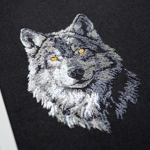 Wild Wolf Head Embroidery Design, Realistic Forest Animal Pattern for ...