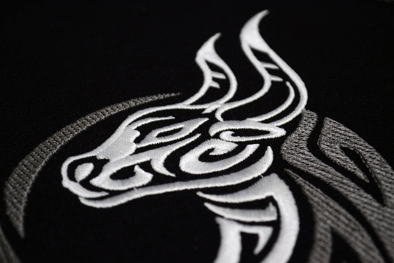 Bull Head Embroidery Design White Metal Bull Emblem Taurus - Etsy