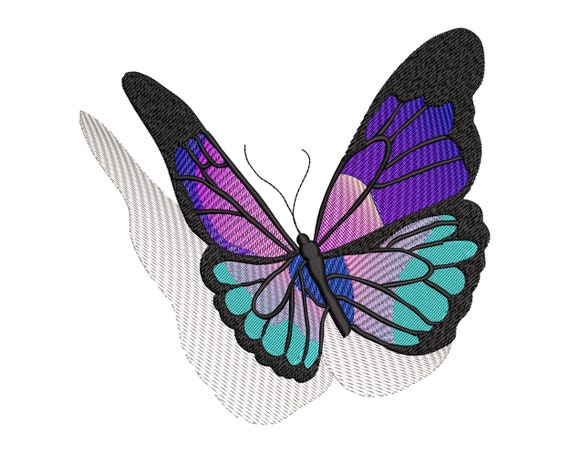 Butterfly Machine Embroidery Designs Colorful 3D Flying - Etsy