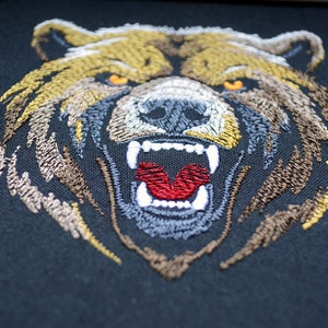 Quick Stitch Fierce Bear Head Embroidery Design - Sketch Angry Forest ...