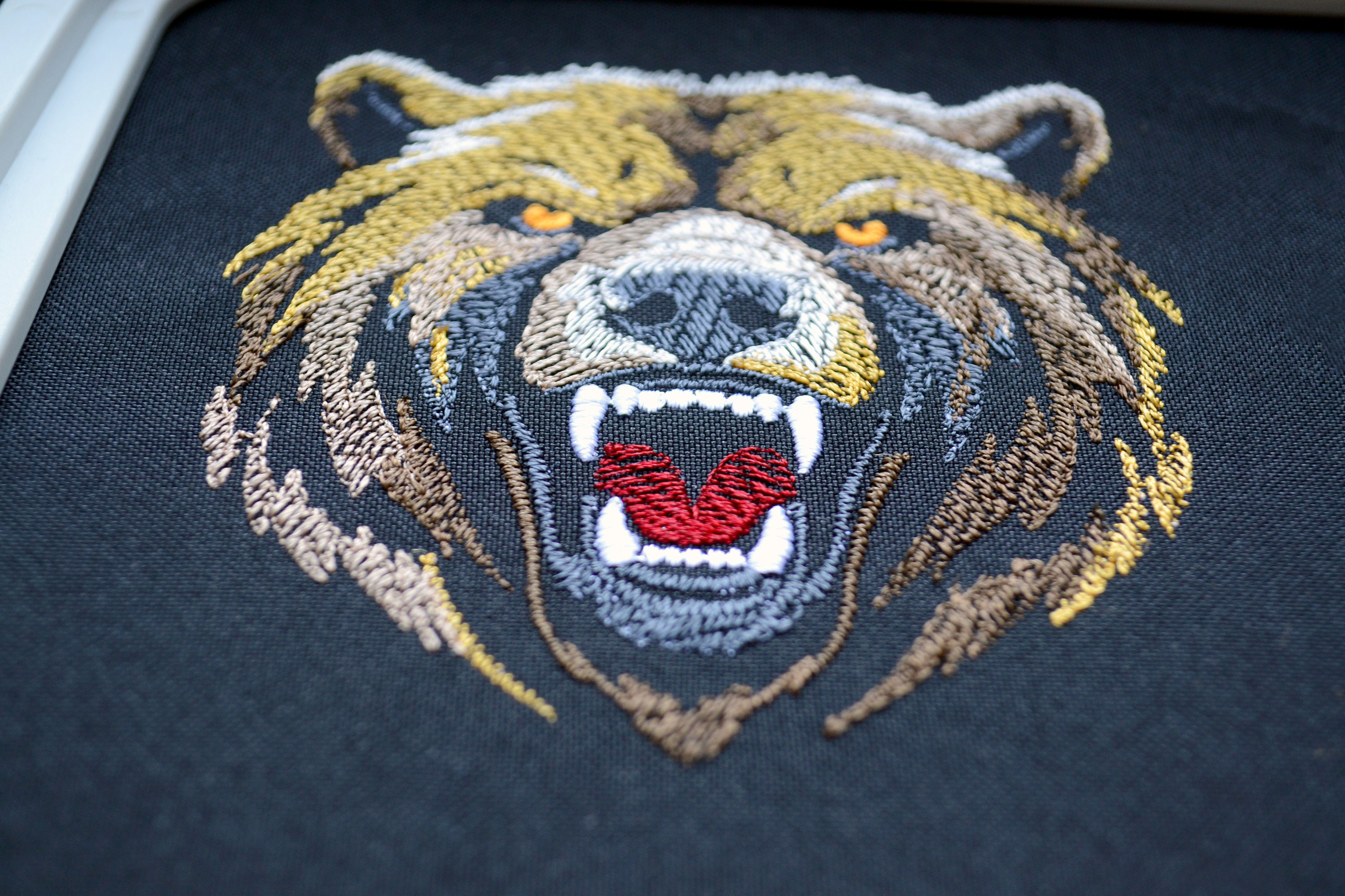 Quick Stitch Fierce Bear Head Embroidery Design - Sketch Angry Forest ...